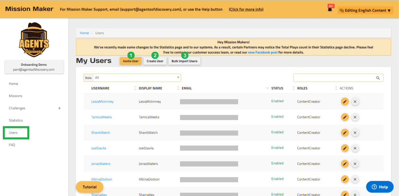 Setting Up New Users - Agents of Discovery